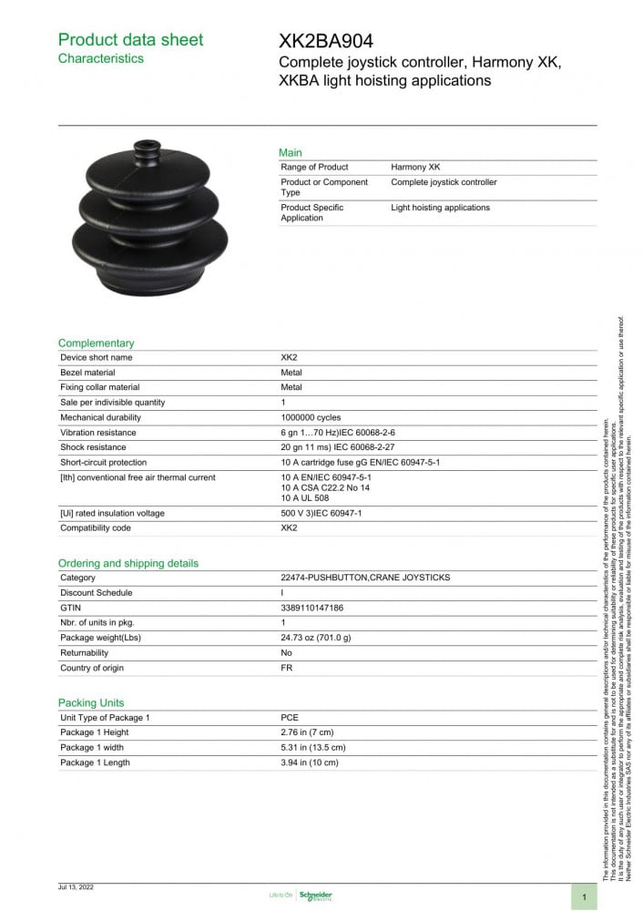 XK2BA904 technical document page 1