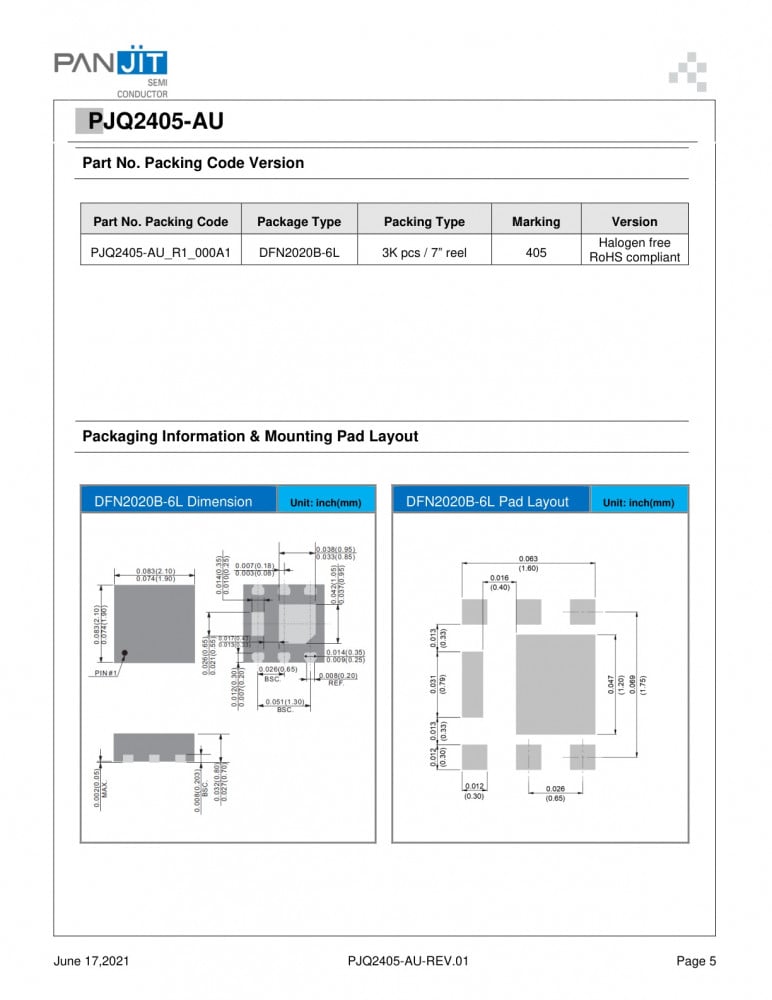 PJQ2405-AU datasheet page 5
