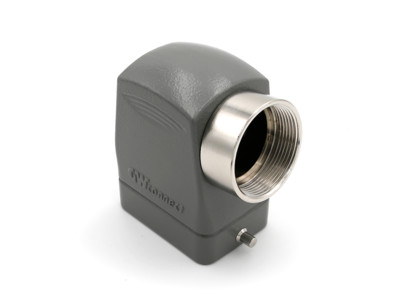 Heavy-Duty Standard (STD) Single Lever Surface Mount Housing, Die-cast Aluminum, with 1 Lever, with Auto Closing Cover, with Gasket, Size 16B «77x27», Pg21x2 Thread, High Construction, Grey