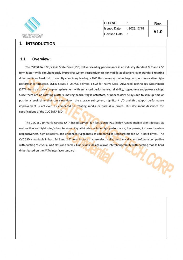 CVC Series specification document page 5