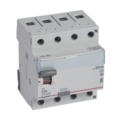 RCCB TX³ - 4P 400V~ 63A Type A - 30mA sensitivity - DIN rail mounting 4 modules - IP20 halogen free for sale