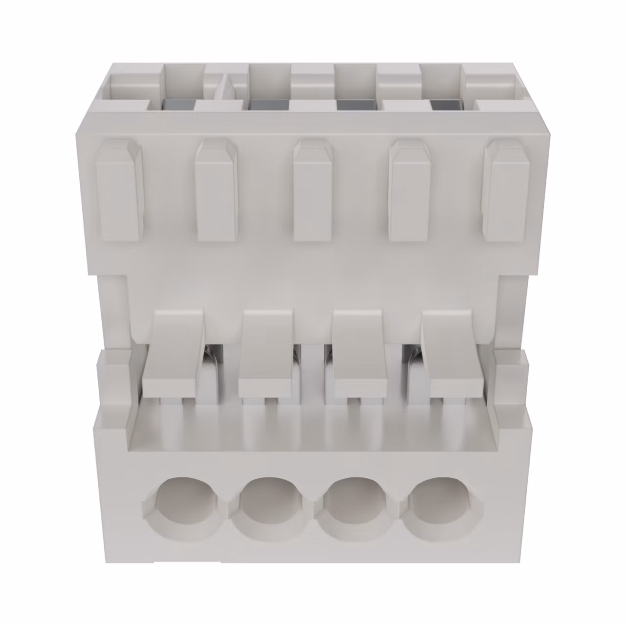 Appli-Mate RAST 2.5 IDT Housing, 2.50mm Pitch, Female, 4 Circuits, Beaded Terminal, All Position Keys, Slotted Endwalls, Polarizing Rib Between Circuits 1 & 2 for sale