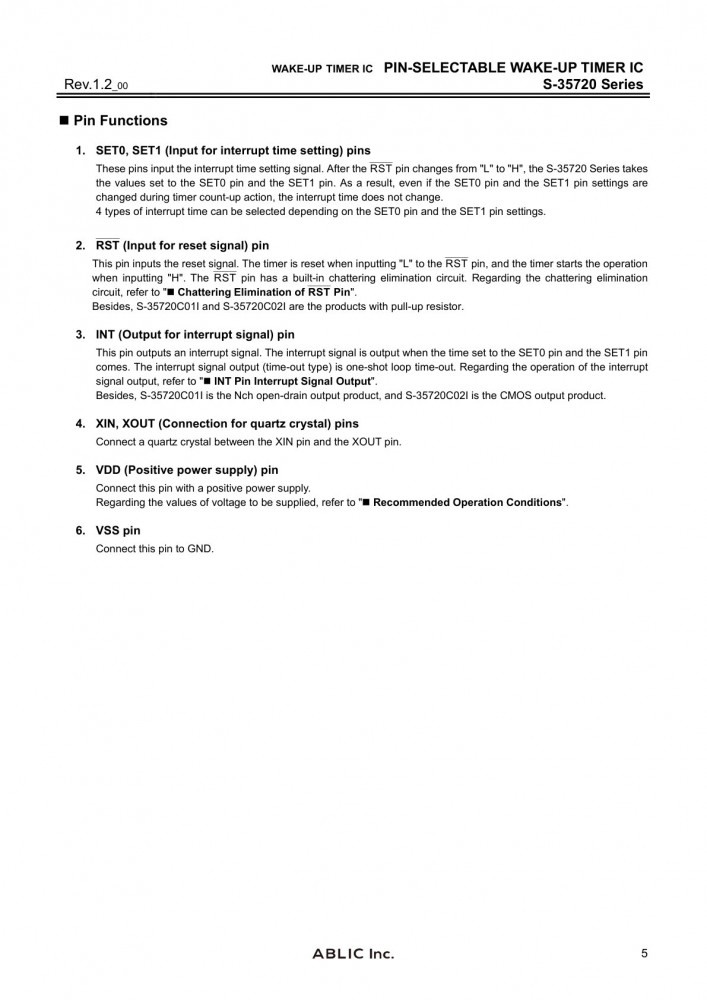 S-35720 datasheet page 5