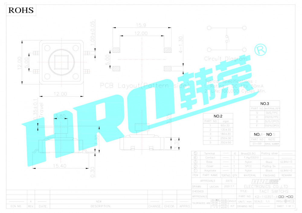 K2-1103ST-A4SW-04 technical drawing page 1