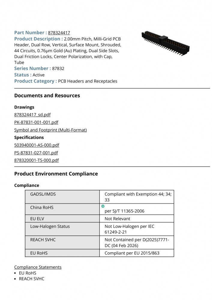 MOLEX 878324417 technical document image 1