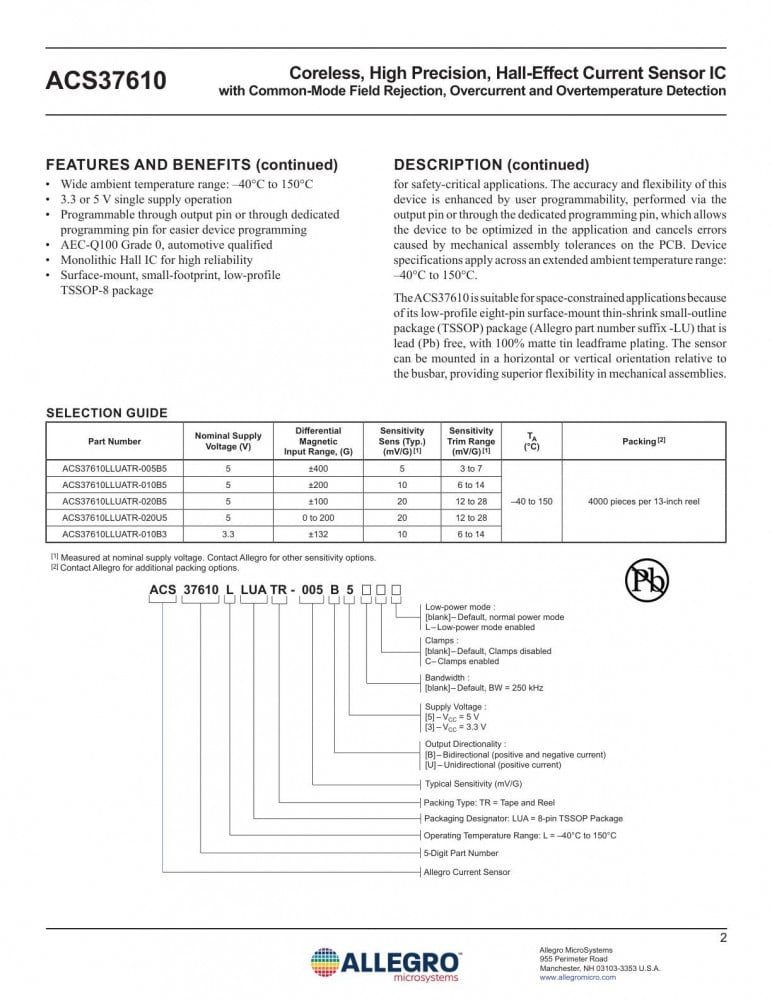 ACS37610 datasheet page 2