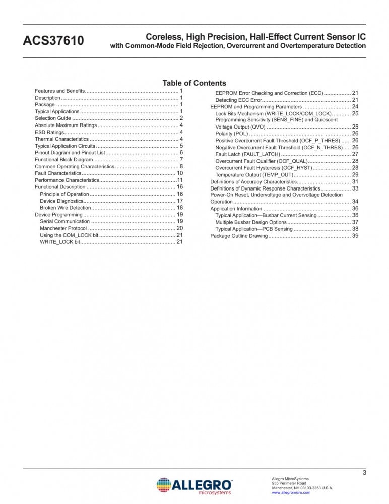 ACS37610 datasheet page 3