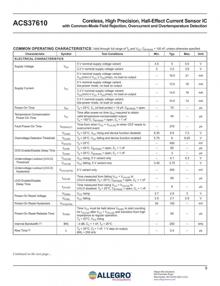 ACS37610 datasheet page 8
