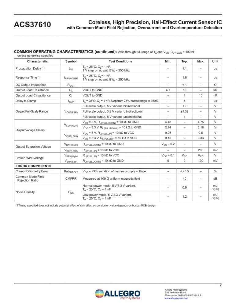 ACS37610 datasheet page 9