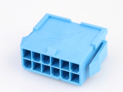 Mini-Fit Versa Color Plug Housing, Dual Row with Panel Mount Ears, Nylon  6/6, UL 94V-0, 12 Circuits, Glow-Wire Capable, Blue for sale