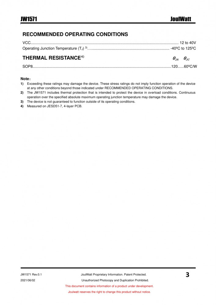 JW1571 datasheet page 3