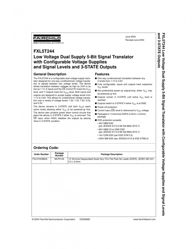 FXL5T244 datasheet page 2