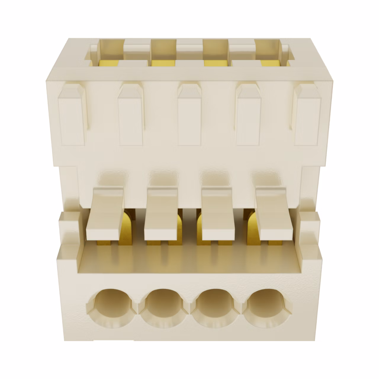 Appli-Mate RAST 2.5 Connector, 2.50mm Pitch, Female, 4 Circuits, No Position Keys Removed, Closed Endwalls, Gold Plating for sale