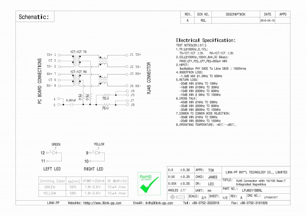 LPJ6011BBNL datasheet page 1