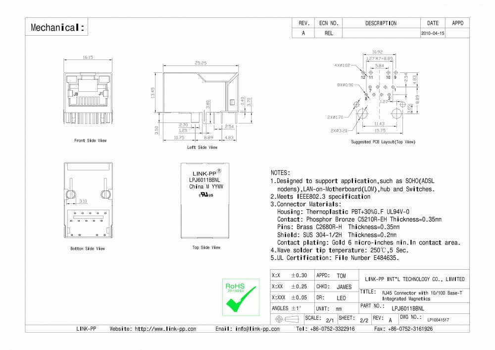 LPJ6011BBNL datasheet page 2