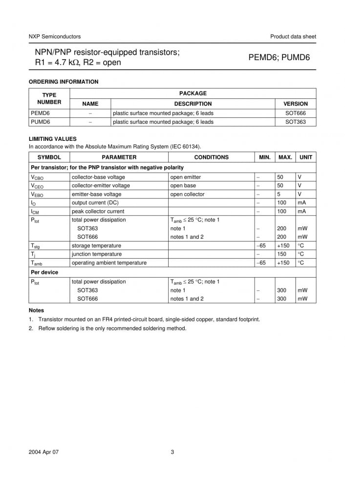 PUMD6 datasheet page 4