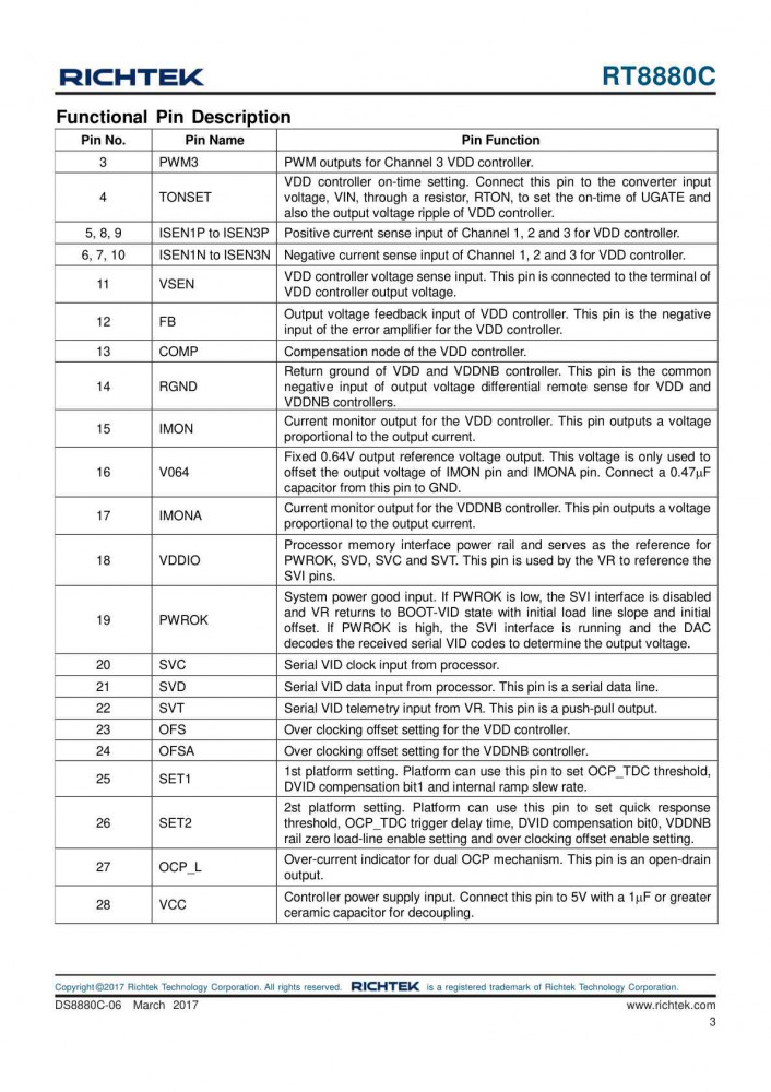 RT8880C datasheet page 3