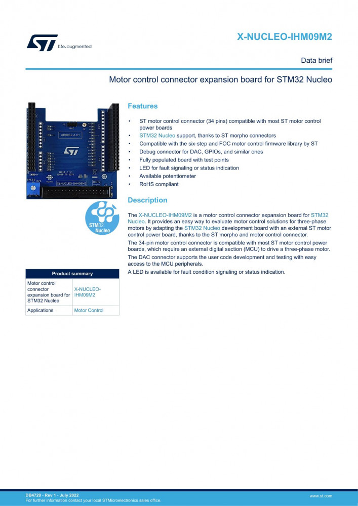 X-NUCLEO-IHM09M2 technical document page 1