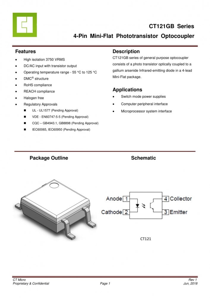 CT121GB(T1) datasheet page 1