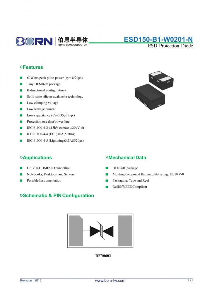 ESD150-B1-W0201-N datasheet page 1