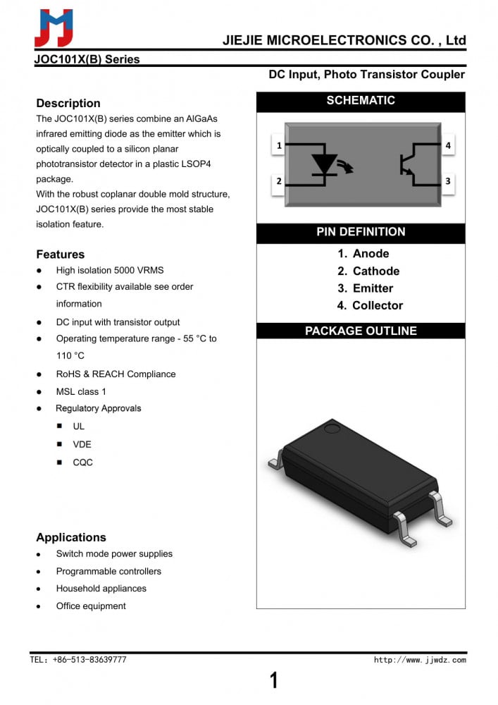 JOC1018 datasheet page 1