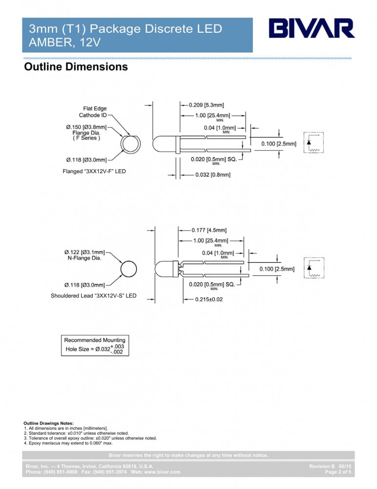BIVAR 3AC12V-S datasheet page 2