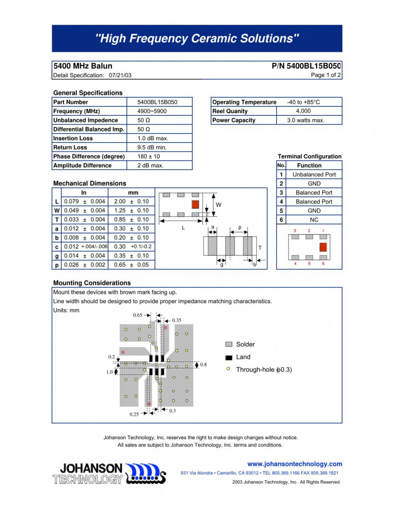 5400BL15B050E datasheet page 1