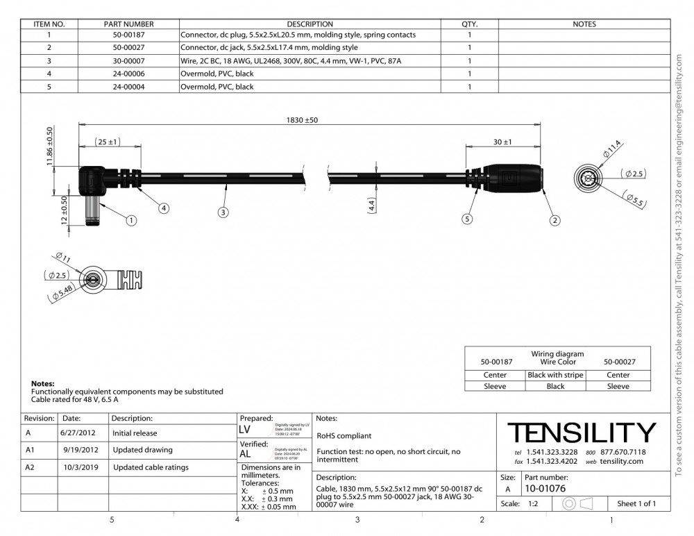 Tensility International 10-01076 product drawing