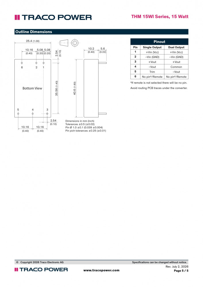 THM 15WI technical document, page 5