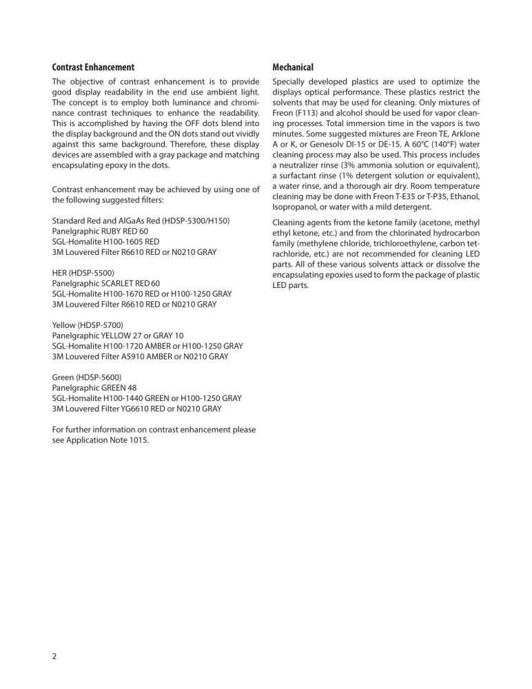HDSP-5721 datasheet page 2