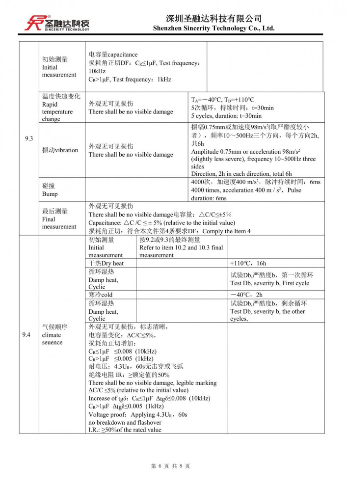 SRD product specification page 6
