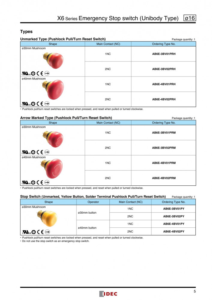 IDEC X6 datasheet page 5