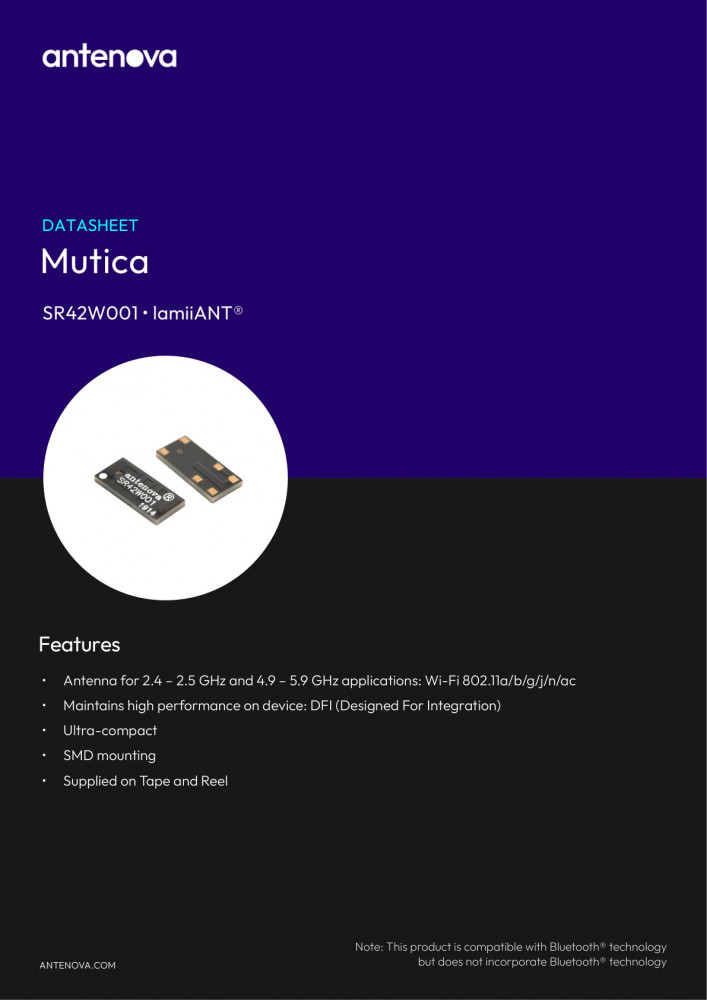 Mutica SR42W001 datasheet page 1