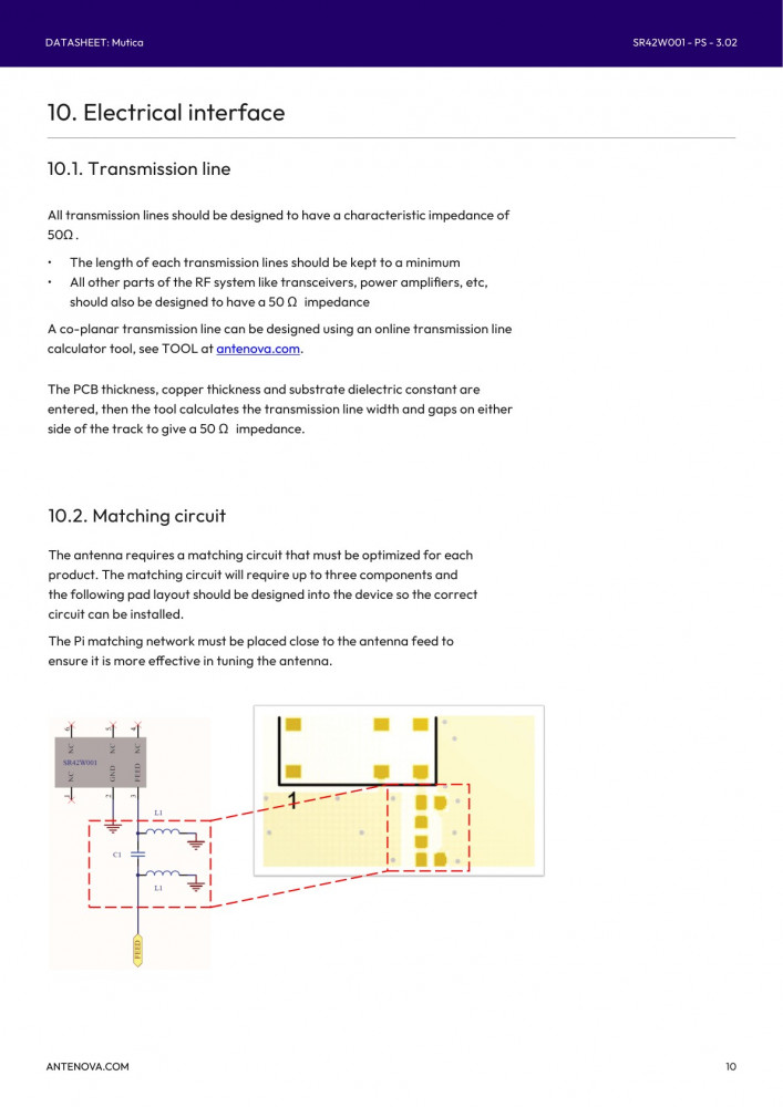Mutica SR42W001 datasheet page 10