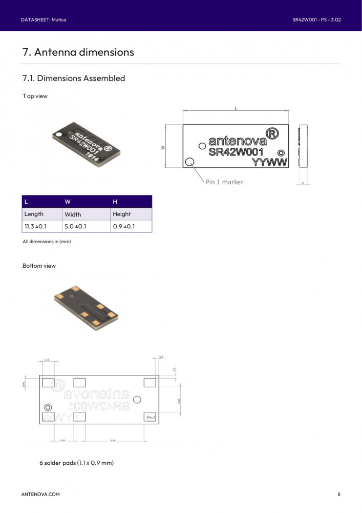 Mutica SR42W001 datasheet page 8