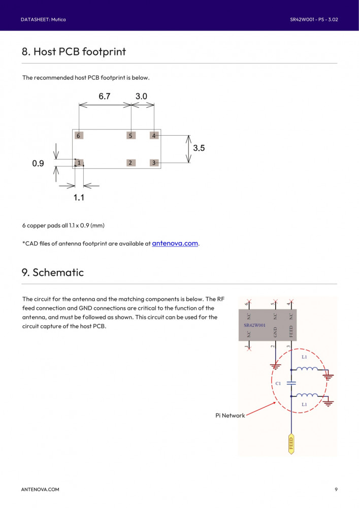 Mutica SR42W001 datasheet page 9
