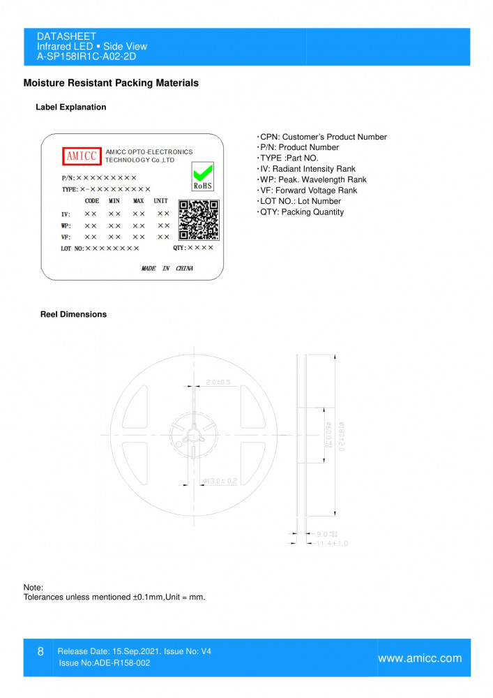 A-SP158IR1C-A02-2D datasheet page 8