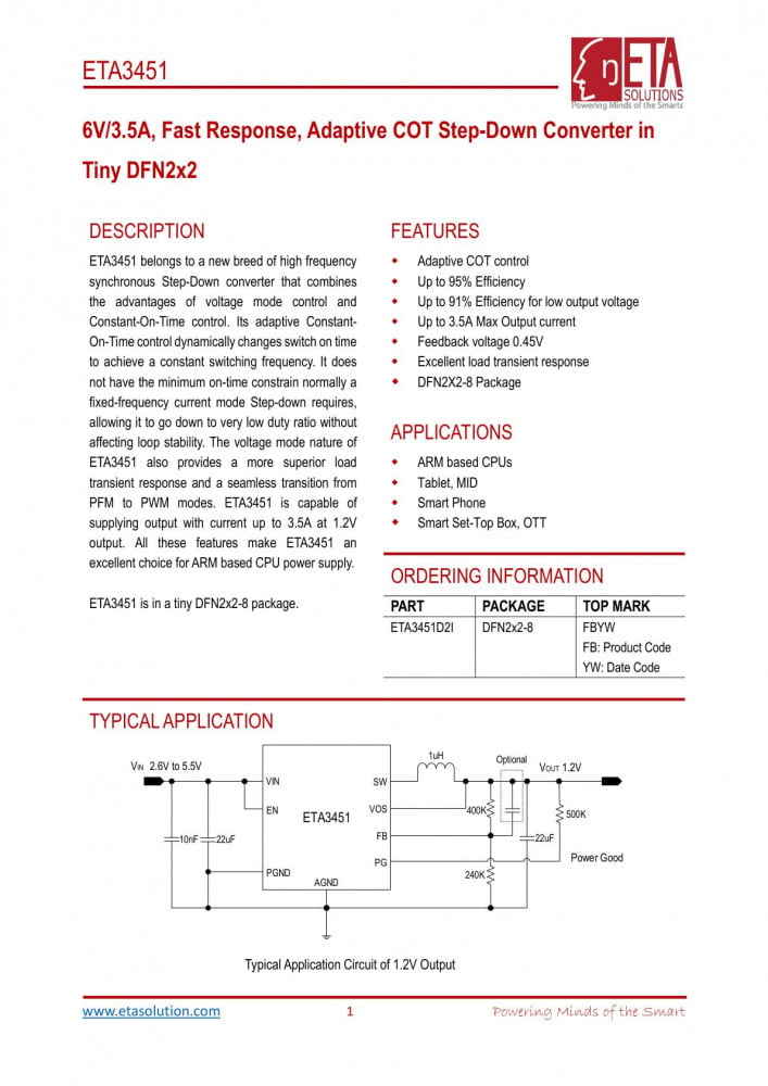 ETA3451D2I datasheet page 1