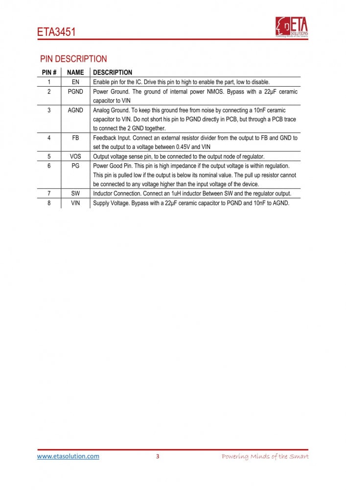 ETA3451D2I datasheet page 3
