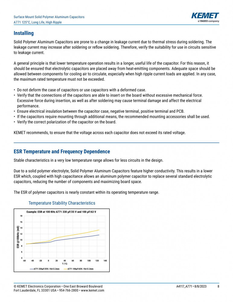 KEMET A771 datasheet page 8