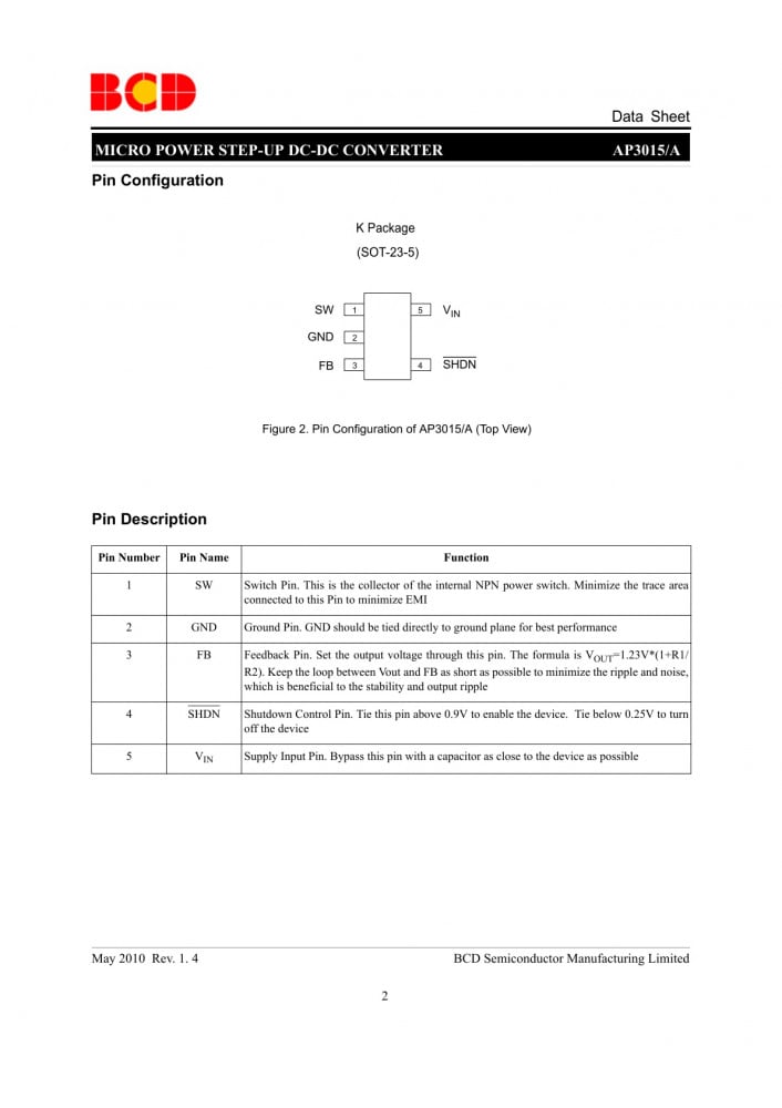 AP3015 datasheet page 2