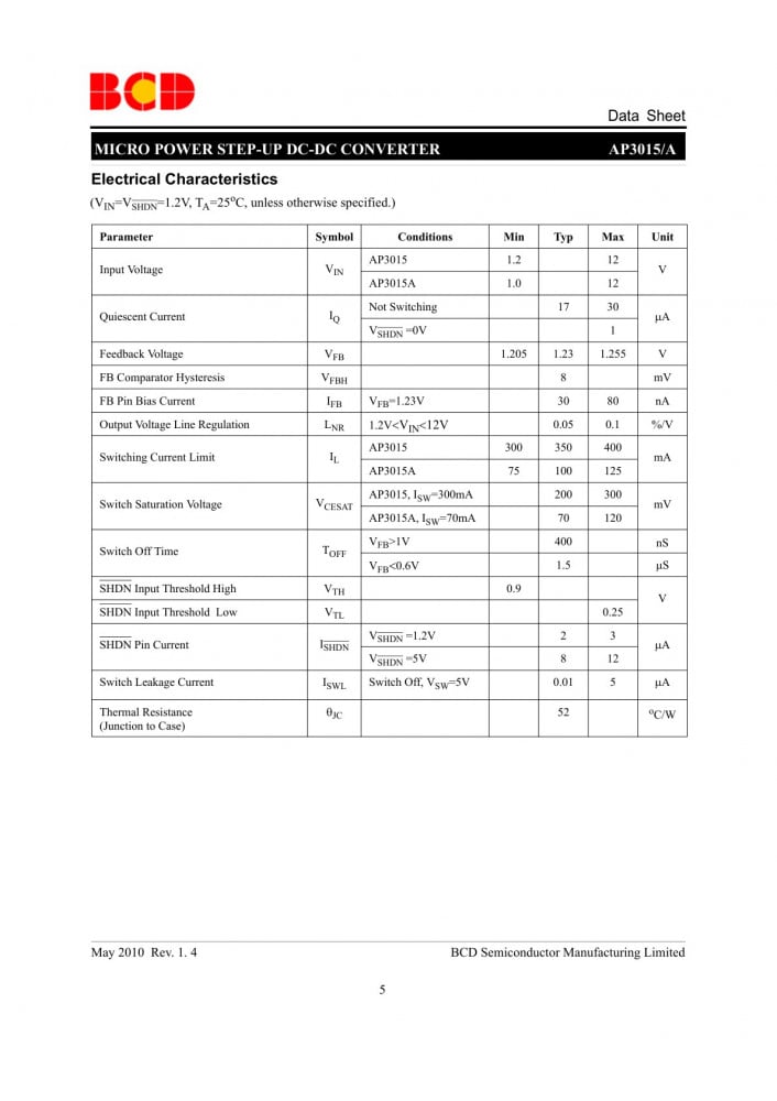 AP3015 datasheet page 5