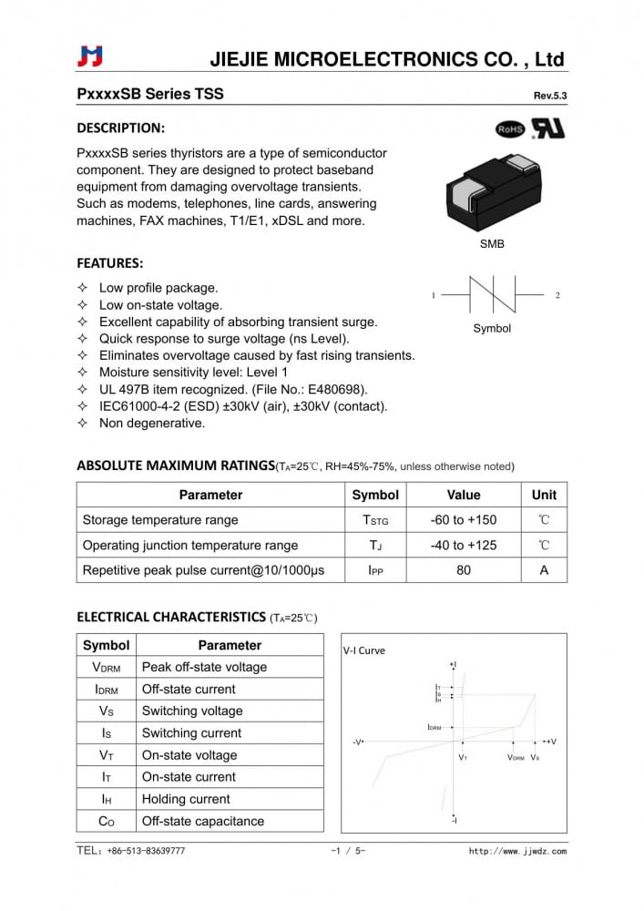 P3100SB datasheet page 1