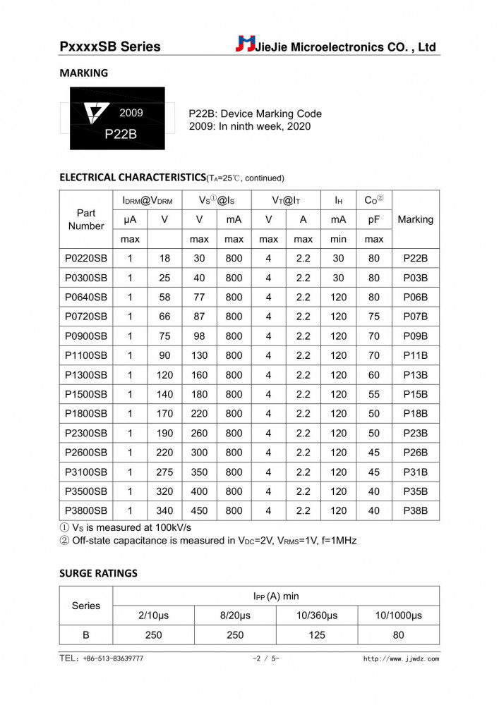 P3100SB datasheet page 2
