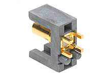 DIN 1.0/2.3 Jack, Straight, PCB Receptacle, Through Hole, Brass Body, Gold (Au) Plated, 11.75mm Height, 75 Ohms