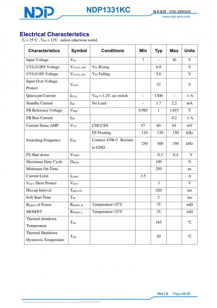 NDP1331KC datasheet page 4