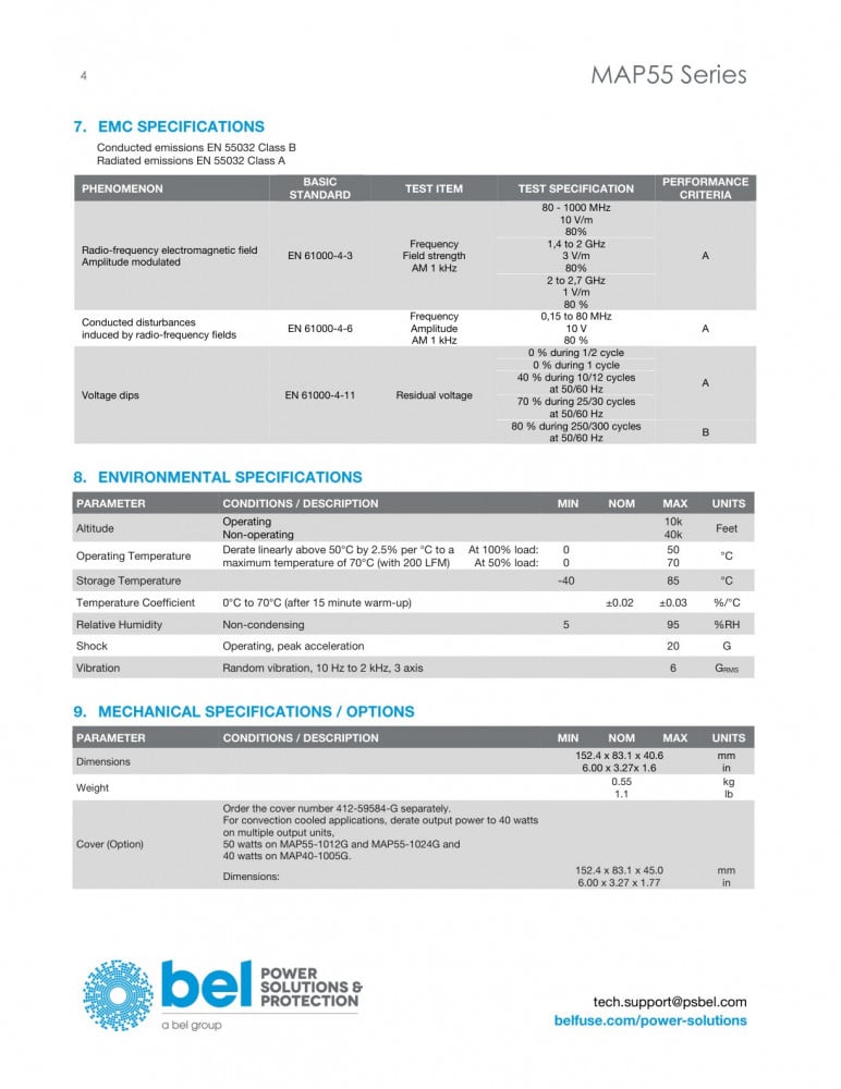 MAP55 series datasheet page 4