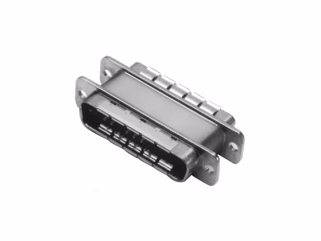 Standard-Density EMI Filtered D-Sub Adapter, Male-to-Female, Straight, 1000pF Pi, RoHS, Locking Inserts, 25 Circuits