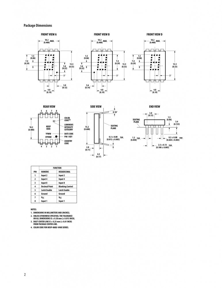 HDSP-0794 datasheet page 2