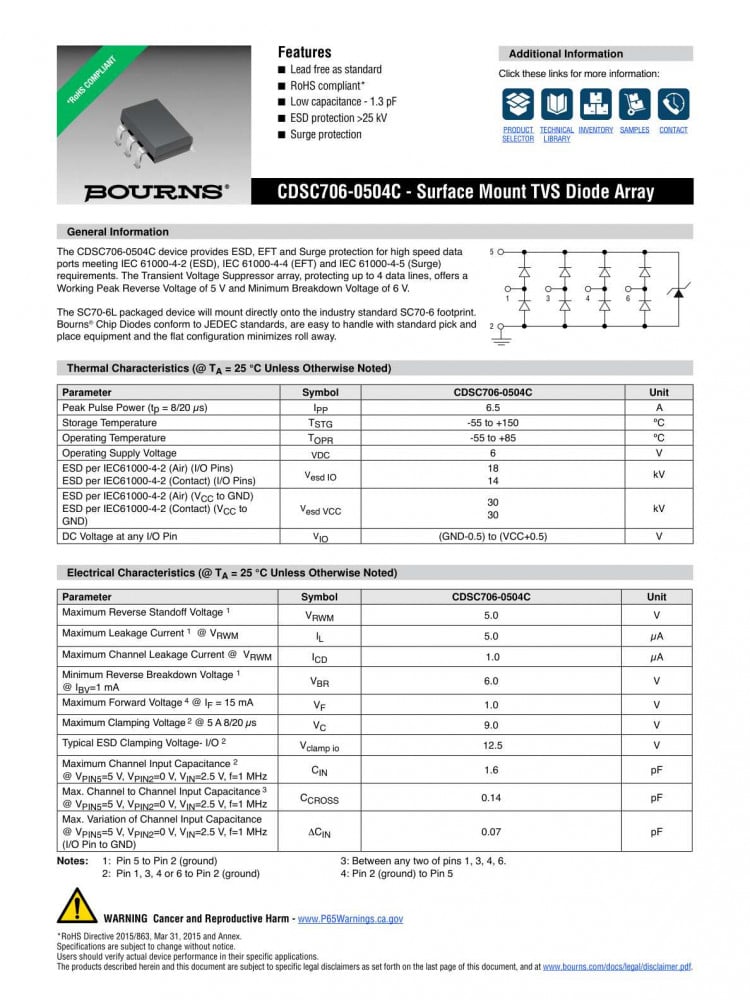 CDSC706-0504C datasheet page 1
